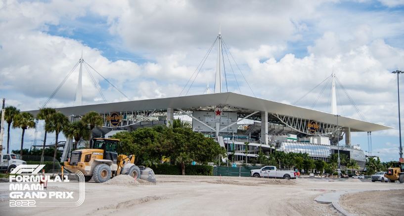 This is how the construction of the circuit for the Miami Grand Prix ...